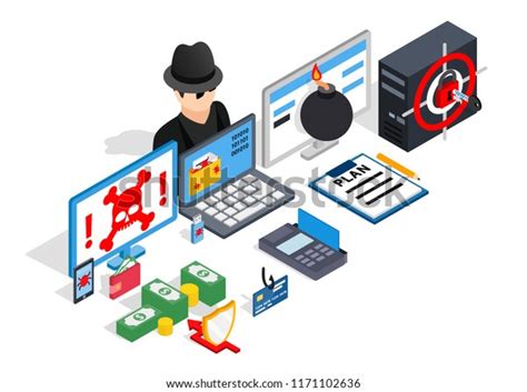 Hacking Clip Art Isometric Clip Art Stock Vector Royalty Free 1171102636