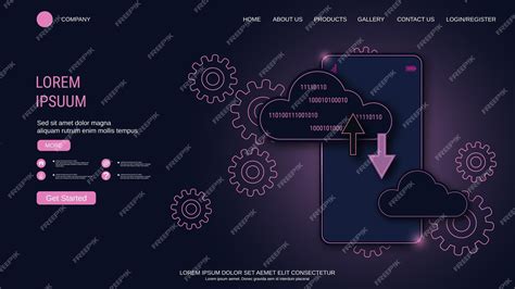 premium vector modern trendy landing page vector design template cloud computing data backup