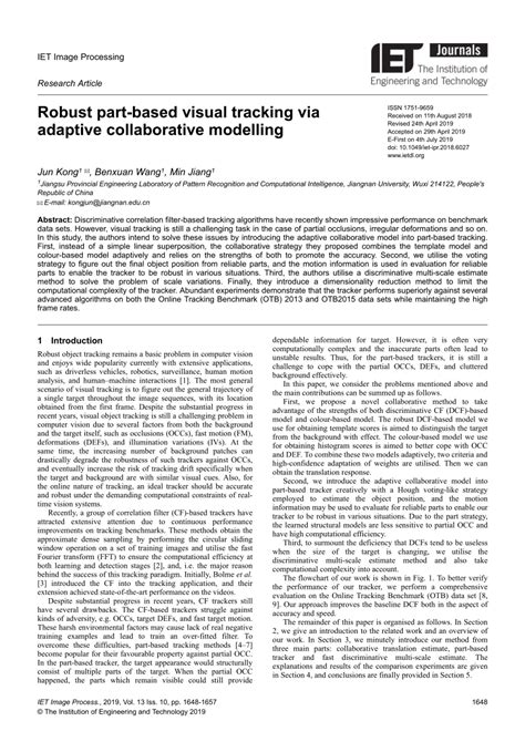 Robust Part Based Visual Tracking Via Adaptive Collaboratively Modeling Request Pdf