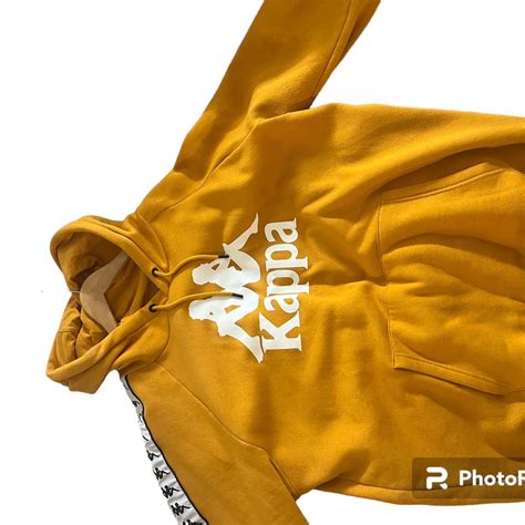 3x Yellow Kappa Hoodie Fits Like 2x Good Condition Depop