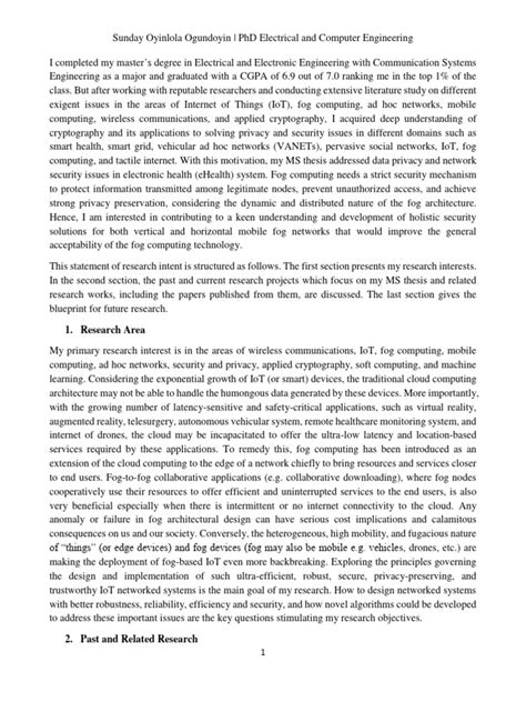 Statement Of Research Intent Pdf Internet Of Things Security
