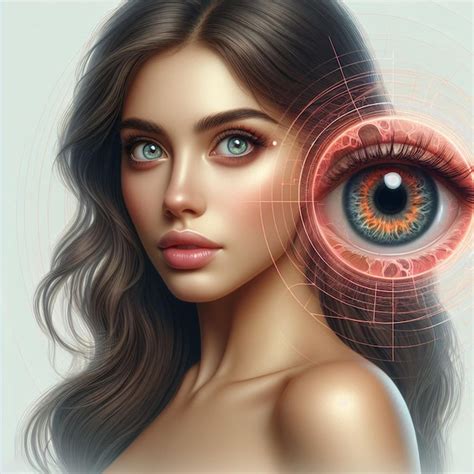 Premium Psd Hyperrealistic Female Iris Eye Makro Face Skin Colorful