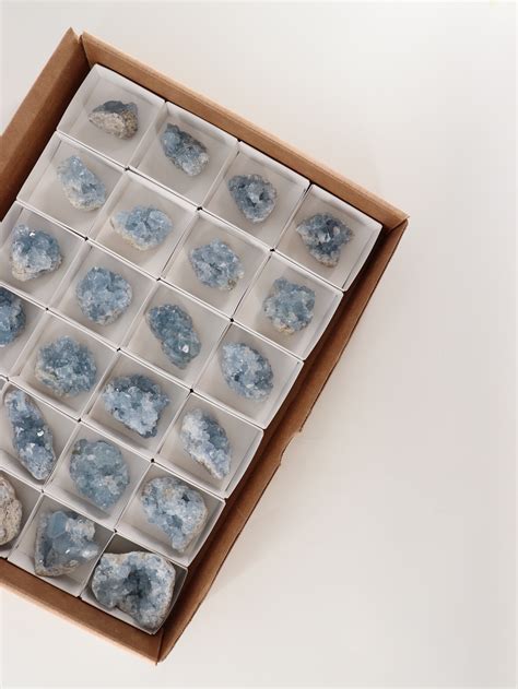 Celestite Clusters Set Of 24 Mi Esperanza Minerals