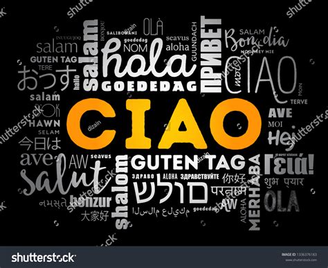 Ciao Hello Greeting Italian Word Cloud Stock Vector Royalty Free