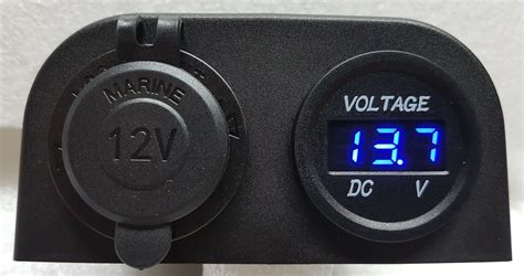 Surface Mount 12v Cigarette Lighter Socket With Volt Meter