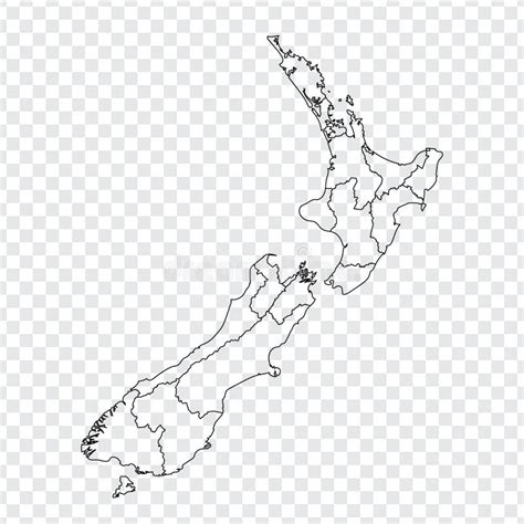 Blank Map Of New Zealand Districts Of New Zealand Map Stock Vector
