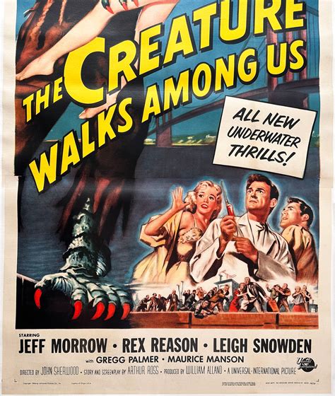 The Creature Walks Among Us 1956 Us 3 Sheet Film Movie Poster Reynold