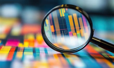 Magnifying Glass Focusing On Colorful Data Visualization And Charts For