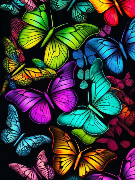 Colorful Butterflies In Flight