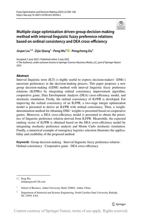 Multiple Stage Optimization Driven Group Decision Making Method With Interval Linguistic Fuzzy