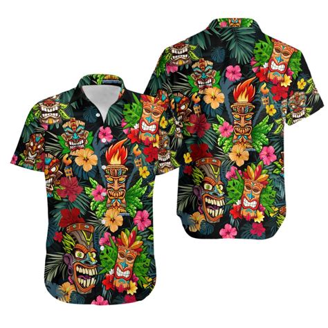Amazing Tiki Tropical Hawaiian Shirt And Beach Short Sold By Victor