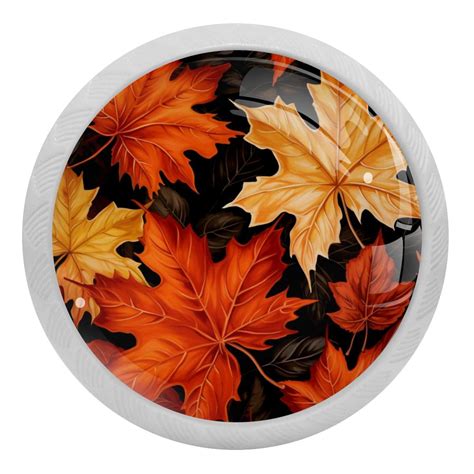 Maple Leaf Pattern 4pcs Cabinet Knobs Pulls Fluorescent Drawer Handle Cabinet Drawer Dresser