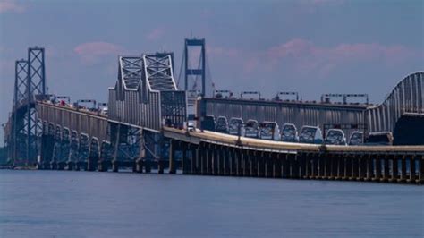 Aerial View Chesapeake Bay Bridge Tunnel Stock Footage Video 100