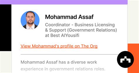 Mohammad Assaf Coordinator Business Licensing And Support Government Relations At Best