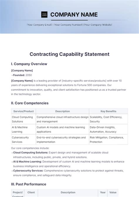 Free Contracting Capability Statement Template To Edit Online Free Contracting Capability Statement Template To Edit Online