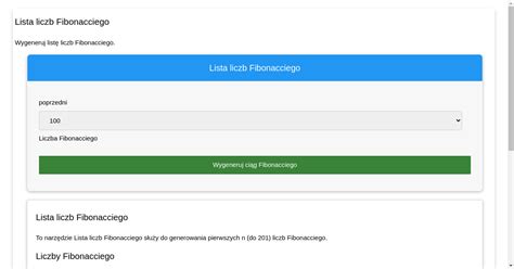 Lista Liczb Fibonacciego Lista Ciągów Fibonacciego Lista Liczb Fibonacciego Lista Ciągów Fibonacciego