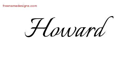Calligraphic Name Tattoo Designs Howard Free Graphic Free Name Designs