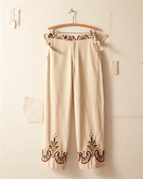 Embroidered Carnival Trousers Festive Embroidered Cotton Bottoms