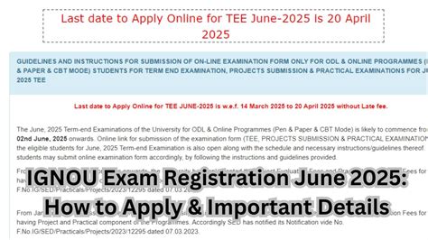 Ignou Assignment Last Date 2025 Complete Submission Guide