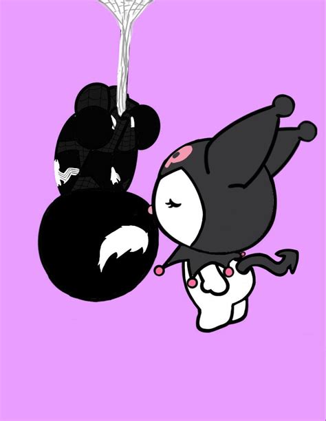 Kuromi X Spiderman Black Suit Arte De Hello Kitty Dibujos Bonitos Bocetos