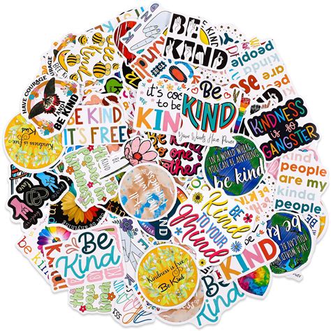 100pcs Be Kind Stickers Kindness Decals Waterproof