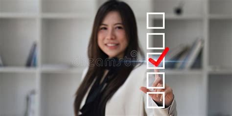 Checklist And Quality Assurance Concept Businessman Marks On Check Box