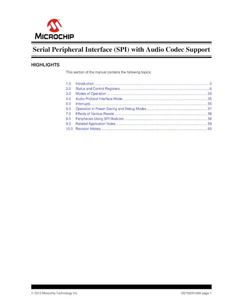 Pdf Serial Peripheral Interface Spi With Audio Codec Ww1microchip