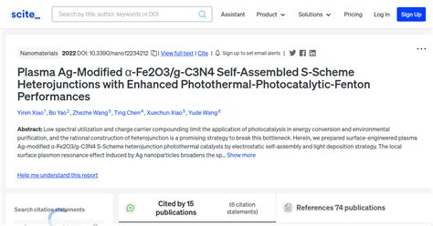 Plasma Ag Modified α Fe2o3g C3n4 Self Assembled S Scheme Heterojunctions With Enhanced