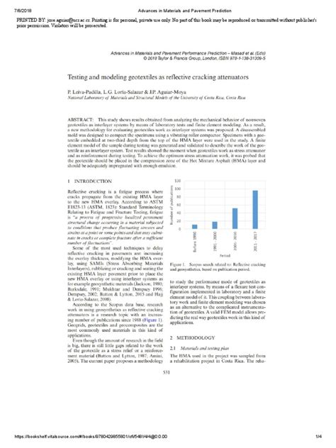 Testing And Modeling Geotextiles As Reflective Cracking Pdf Wellness