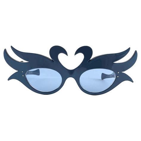 Selecta French Velvet Blue Rhinestone Black Enamel Cat Eyeglass Frames 1960s For Sale At 1stdibs