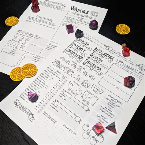 Oc Custom Hand Drawn Character Sheets I Made For Every 5e Class Rdnd