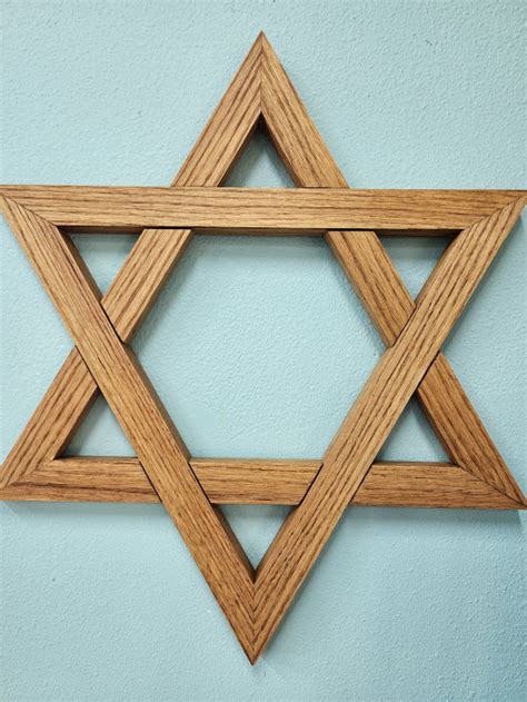 Star Of David Wood Wall Plaque 16 Etsy