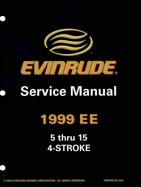 Evinrude 1999 Ee 5 Thru 15 4 Stroke Service Manual 787022 Pdf Ebook