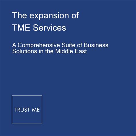 I Am Happy To Announce That Tme Services Is Now Indeed A One Stop Solution Provider For All Your