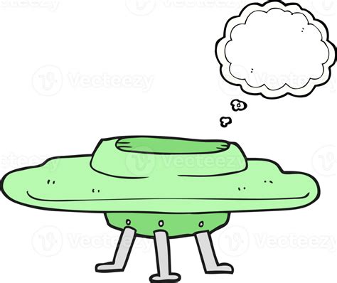 Thought Bubble Cartoon Flying Saucer 36353466 Png