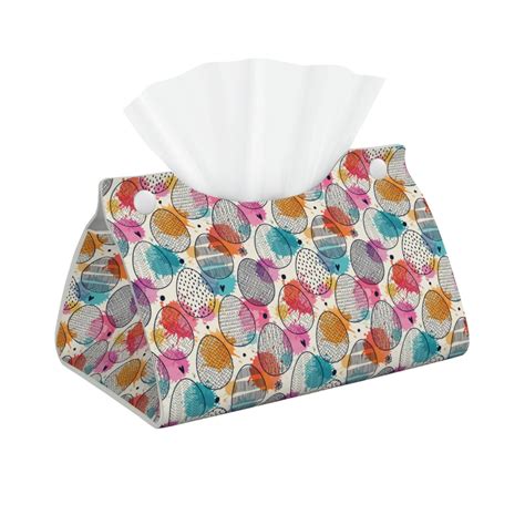 Goofa Easter Egg Pattern Triangle Square Tissue Box Cover Modern Pvc
