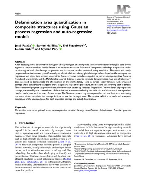 Pdf Delamination Area Quantification In Composite Structures Using Gaussian Process Regression