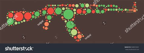 Gun Shape Vector Design By Color Stock Vector Royalty Free 508591831