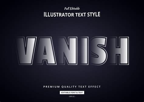 Premium Vector Vanish Text Style Effect
