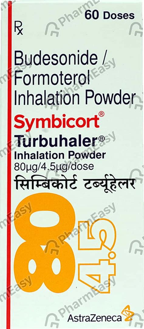 Symbicort 8045mcg Box Of 60 Metered Dose Turbuhaler Uses Side