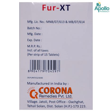 Fur Xt Tablet 15s Price Uses Side Effects Composition Apollo Pharmacy