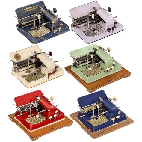 6 Colored Mignon 4 Typewriters Auction Team Breker