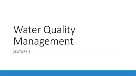 Mass Quality Water Quality Management Testing Ppt