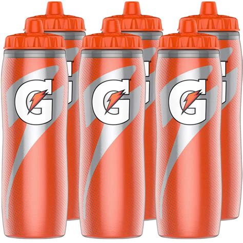 Gatorade Orange 30oz Insulated Squeeze Water Bottle 6 Pack Cannon Sports