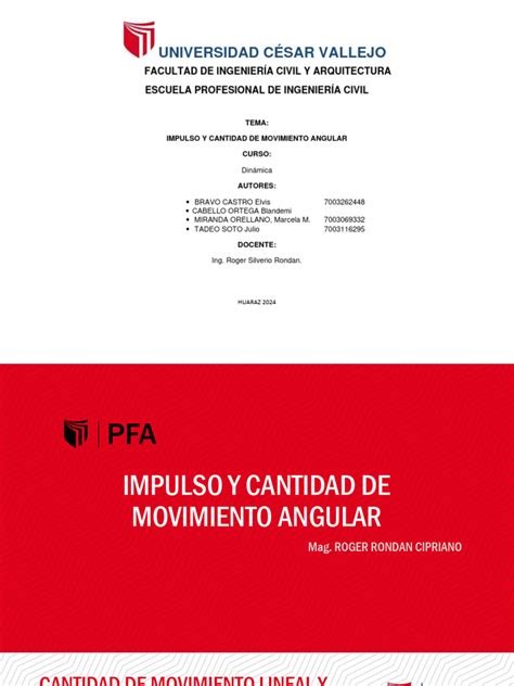 Impulso Y Cantidad De Movimiento Angular Pdf Mecánica Física