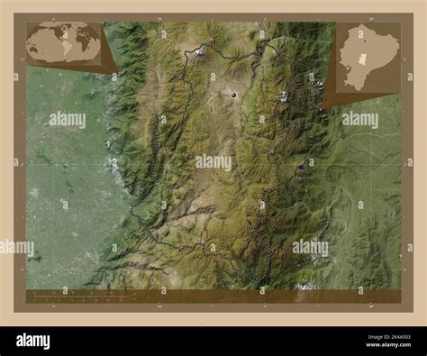 Chimborazo Province Of Ecuador Low Resolution Satellite Map Corner Auxiliary Location Maps