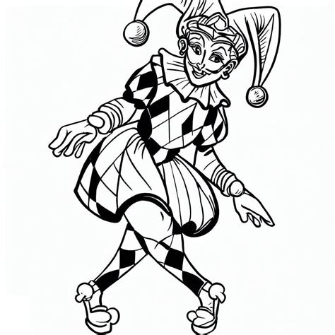 Coloriage Garçon Arlequin Télécharger Et Imprimer Gratuit Sur