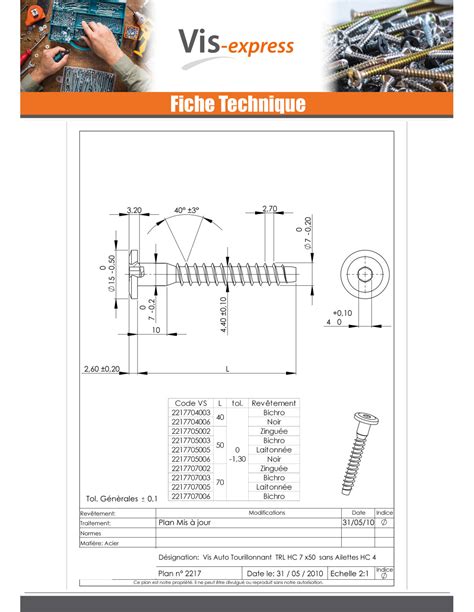 Vis Dassemblage Confirmat Tête Ronde Large Hexagonal Creux 7x50 Acier Laitonne