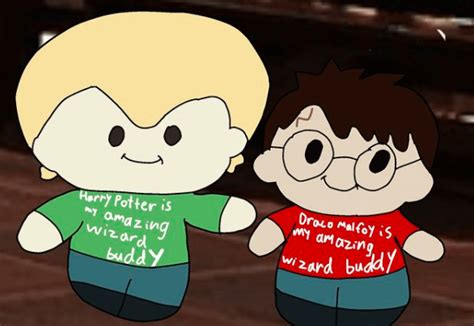 Drawing Of Harry And Draco Itty Bittys With Matching Friendship Shirts