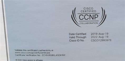 Hi All I Just Noticed My Ccnp Collaboration Certificate Is No Longer